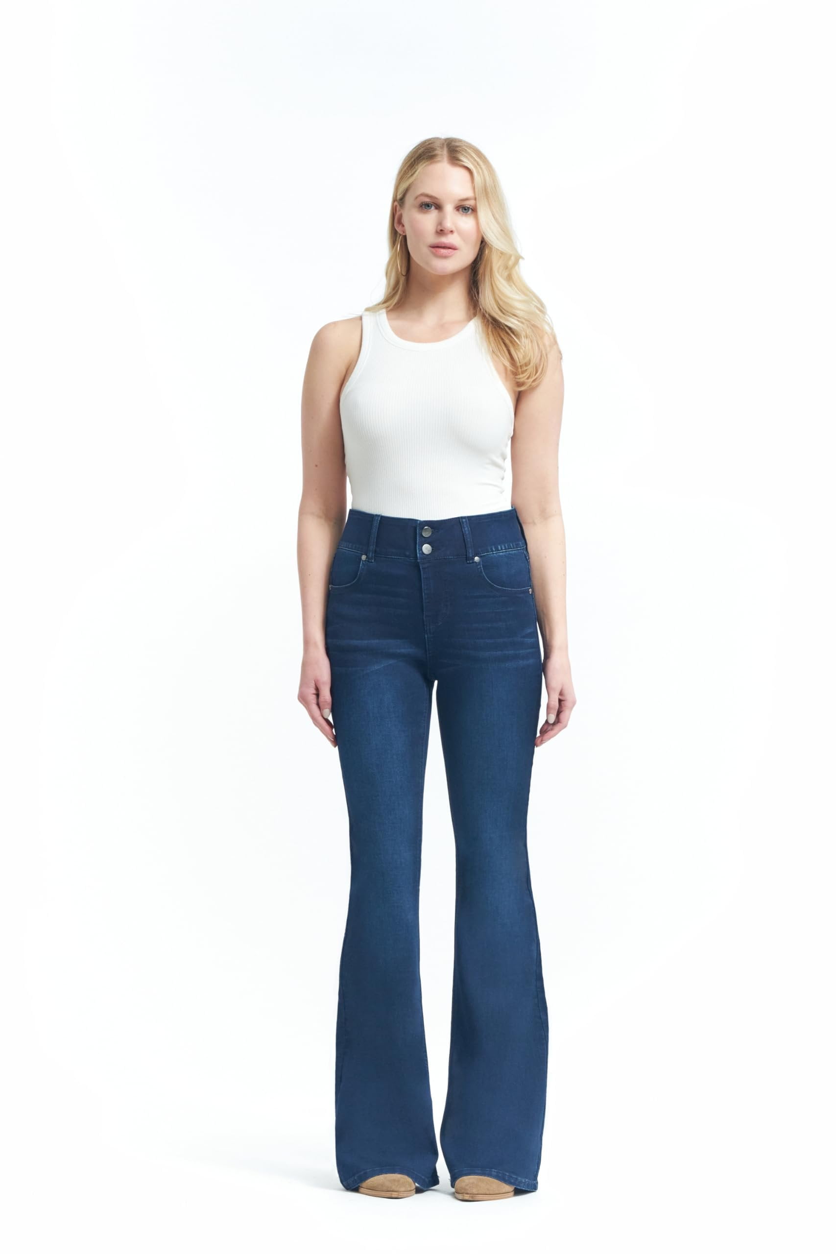 1822 Denim - 34" High Rise Shapewear Fit & Lift Flare Jean in Ailani ...