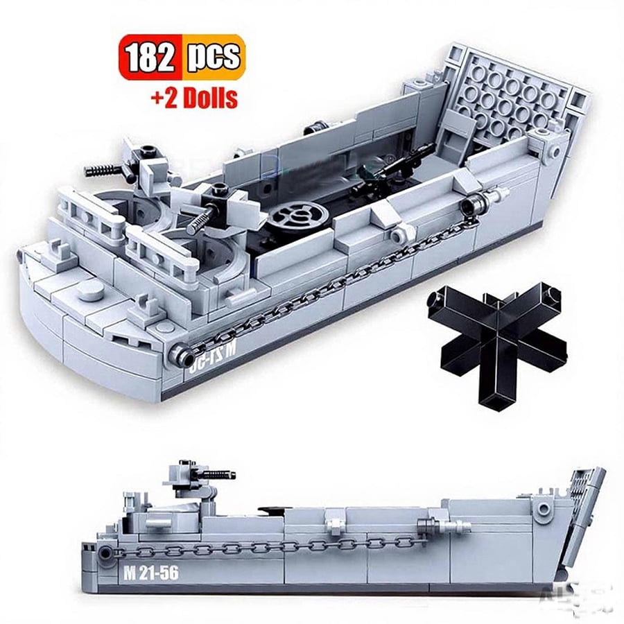 182Pcs 0855 WW2 Military Landing Craft Warship Building Blocks Navy ...