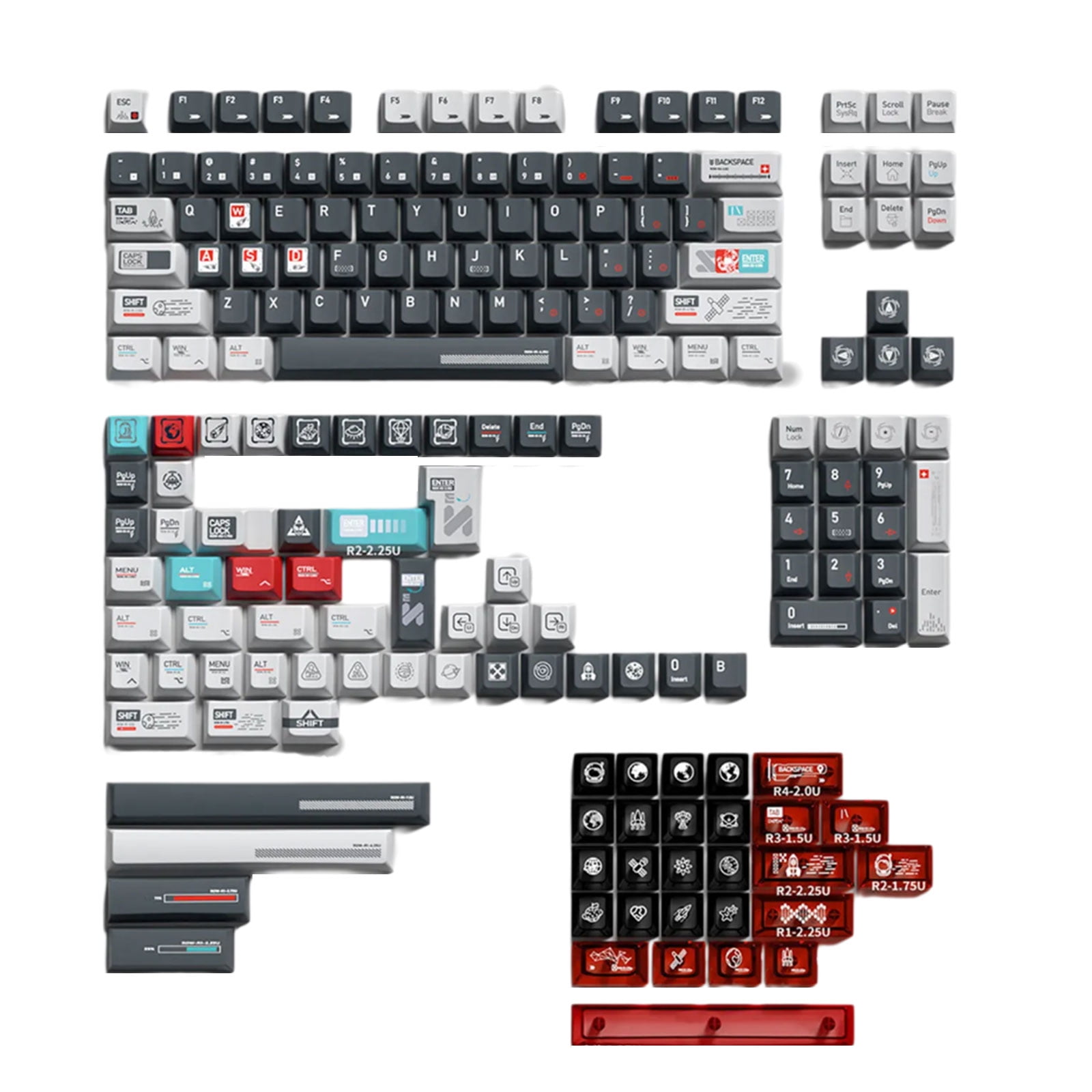 183 Key Keycaps Unique Program Theme and Five Sides heat Sublimated ...