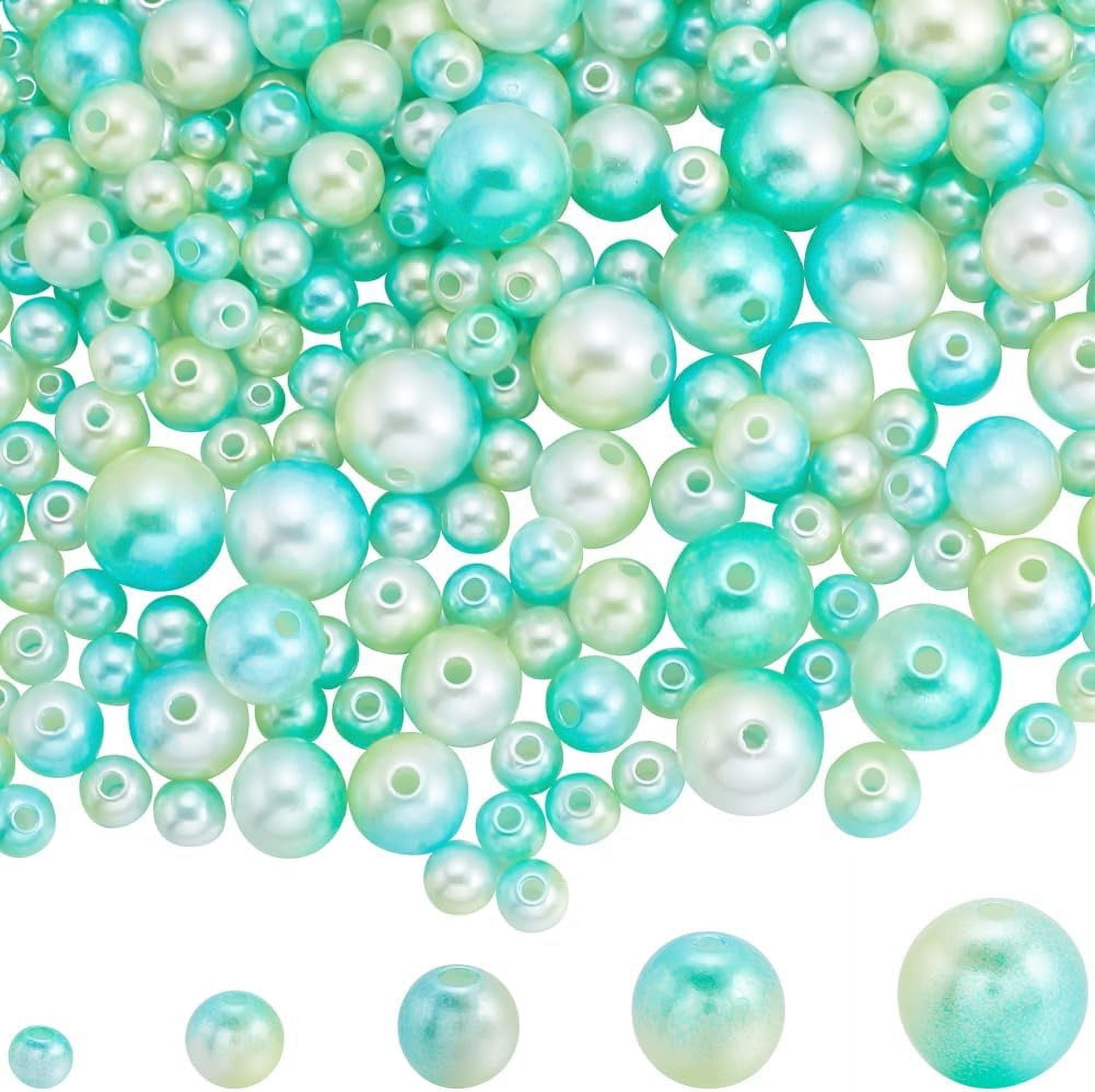 1830Pcs 5 Sizes ABS Imitation Pearl Beads Pearl Loose Beads Green Round ...
