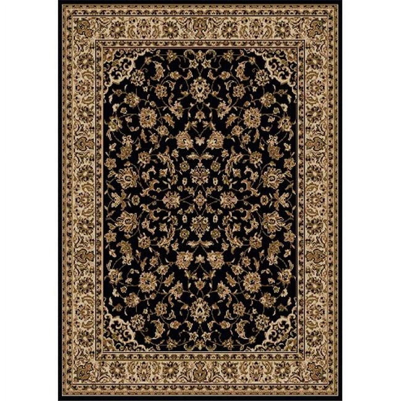 1833-5011-BLACK Como Rectangular Black Traditional Italy Area Rug, 5 ft ...