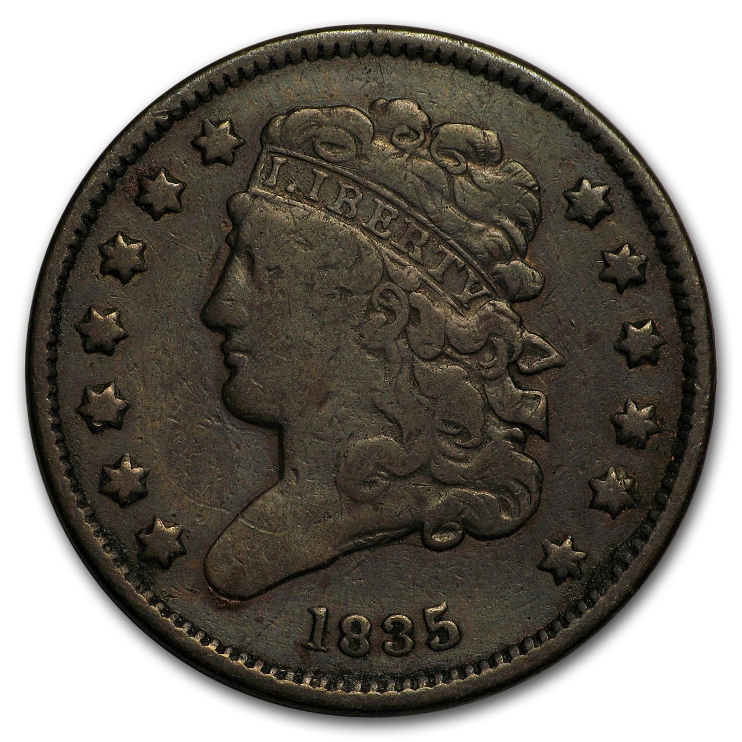1835 Half Cent Fine - Walmart.com