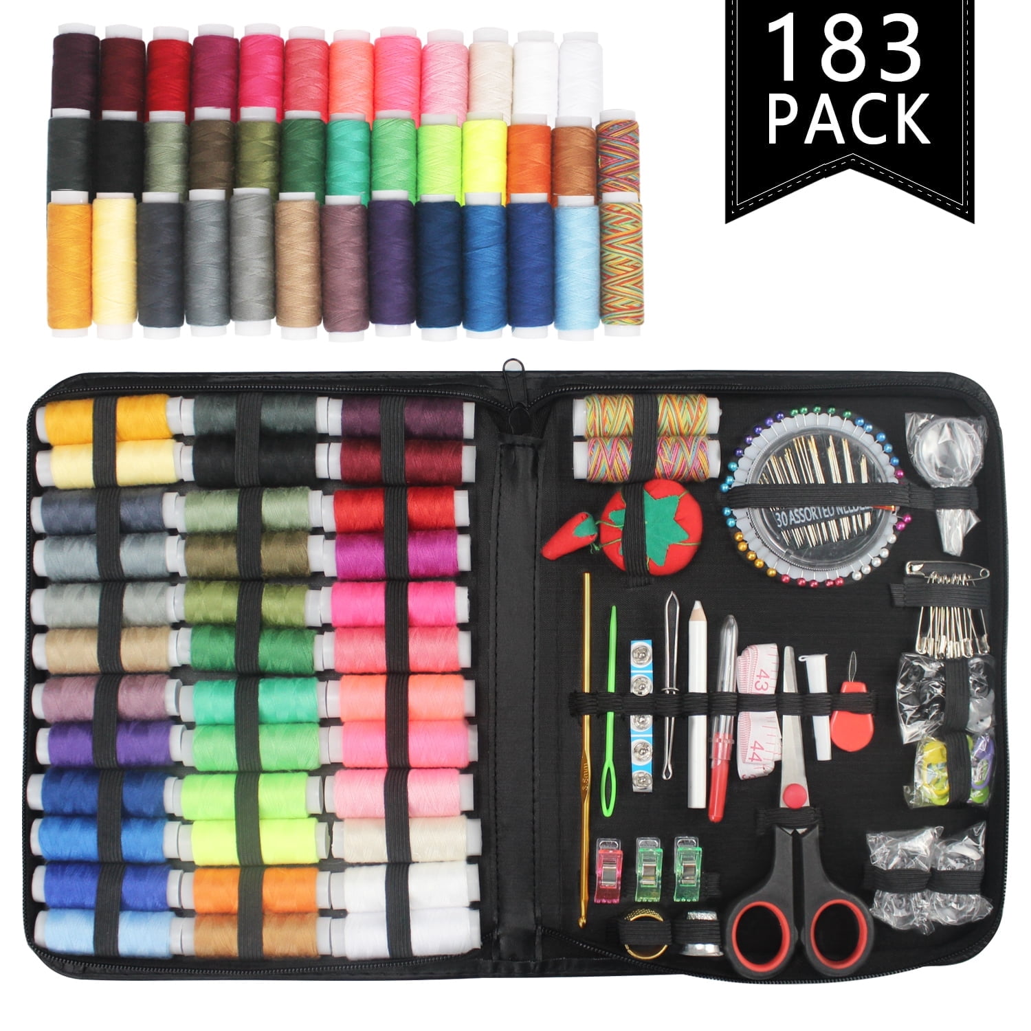 183PCS Premium Sewing Machine Kit, 38 XL Thread Spools Large Sewing ...