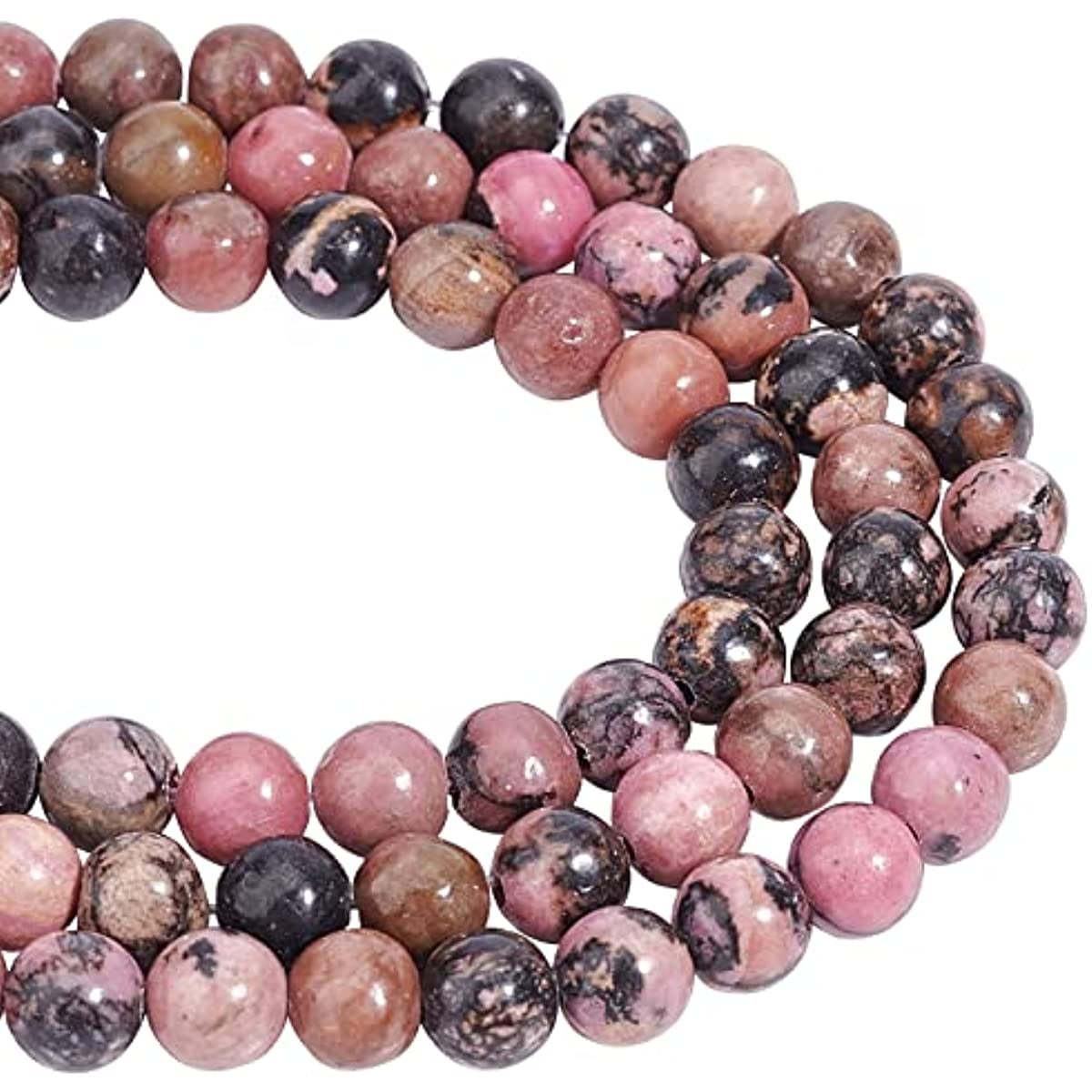 183Pcs Natural Rhodonite Beads 6mm Round Gemstone Beads 3 Strands ...