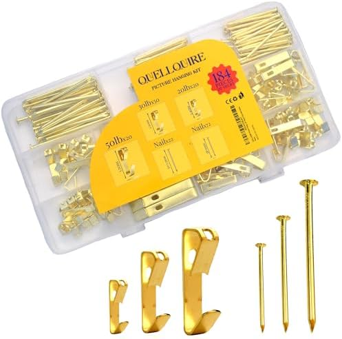 184-Pieces Picture Hanging Kit – Includes 20lb, 30lb, and 50lb Wall ...