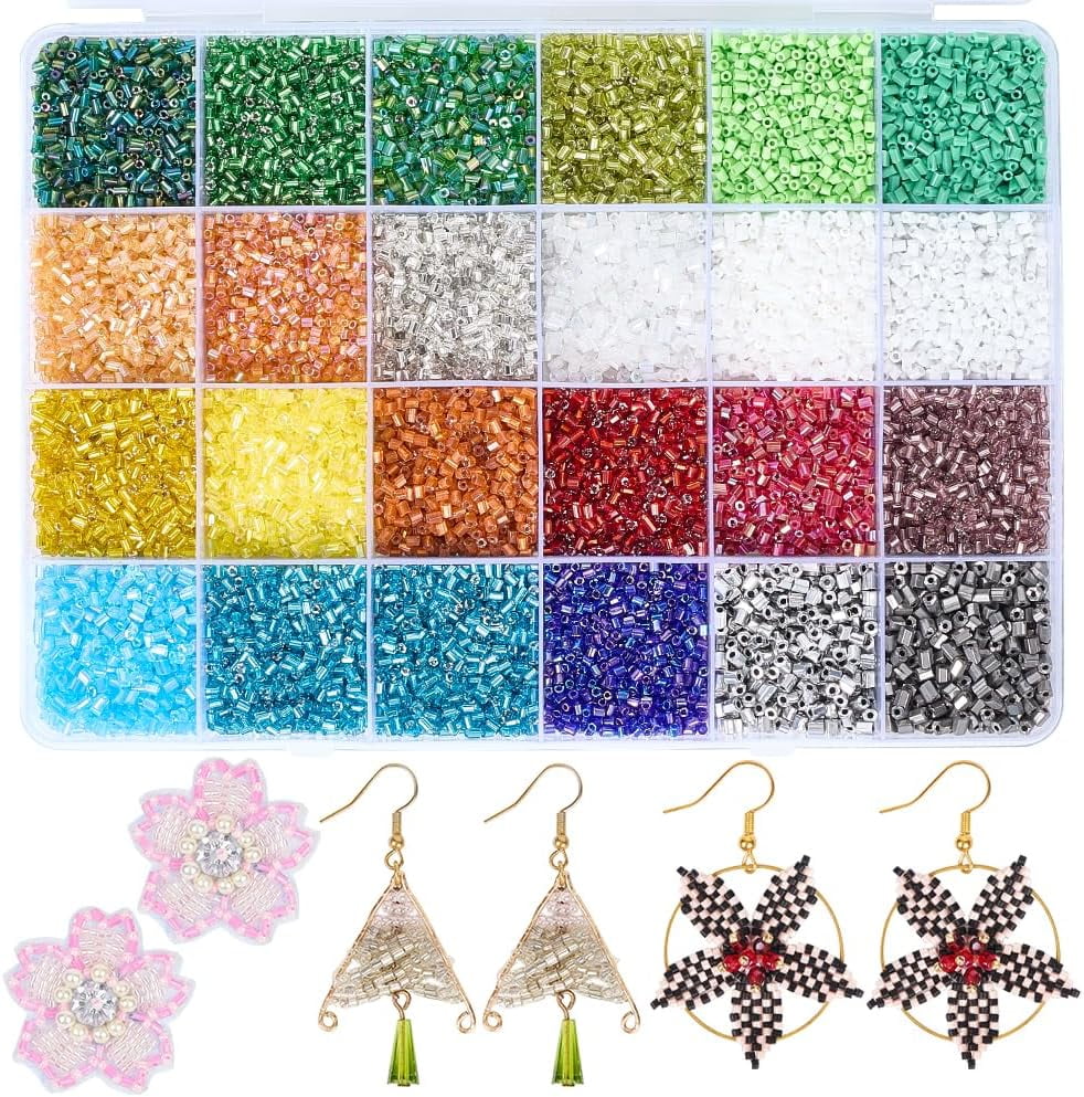 18400Pcs 24 Styles Glass Bugle Beads Embroidery Seed Beads Small Mini ...