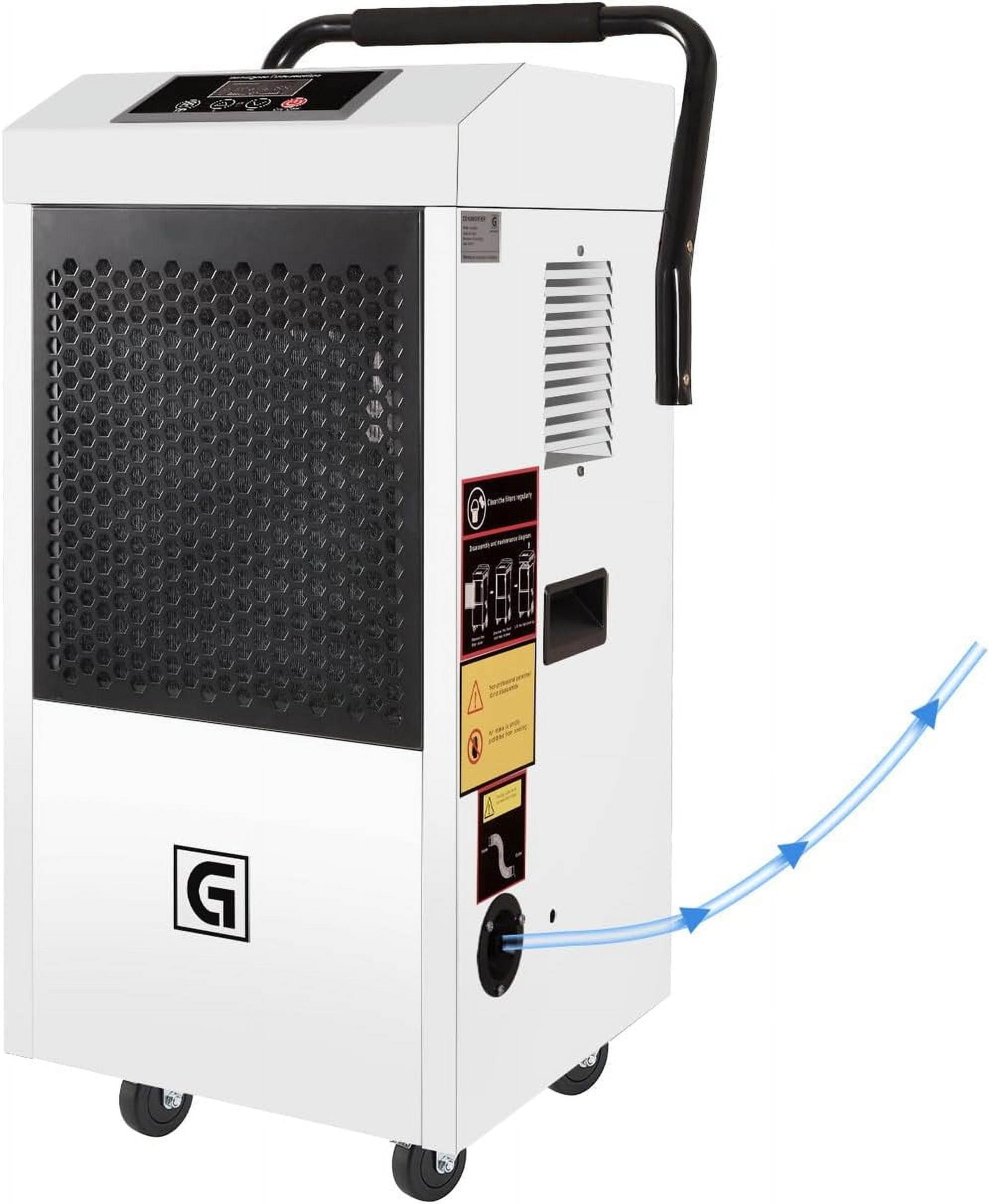 185 Pints Commercial Dehumidifier With Pump and Drain Hose, for Large ...