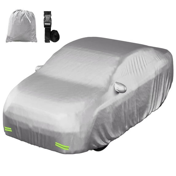 185 in. x 70 in. x 60 in. Water Resistant Car Cover - 190T Silver ...