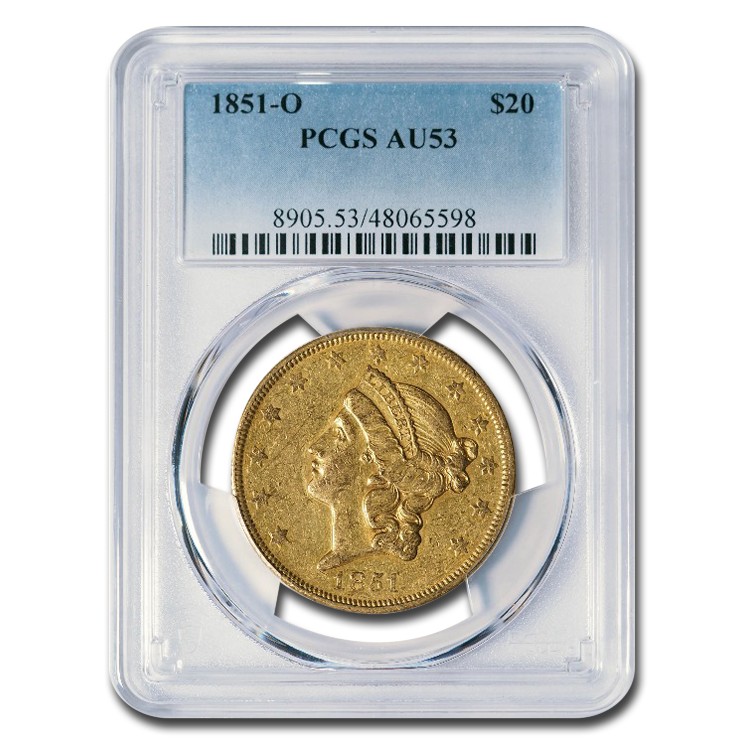 1851-O $20 Liberty Gold Double Eagle AU-53 PCGS - Walmart.com