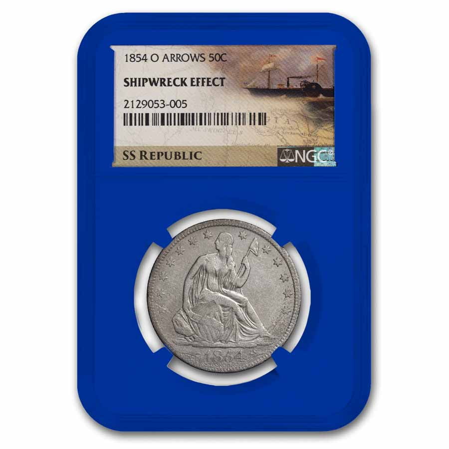 1854-O Liberty Seated Half w/Arrows SS-Republic Shipwreck NGC - Walmart.com