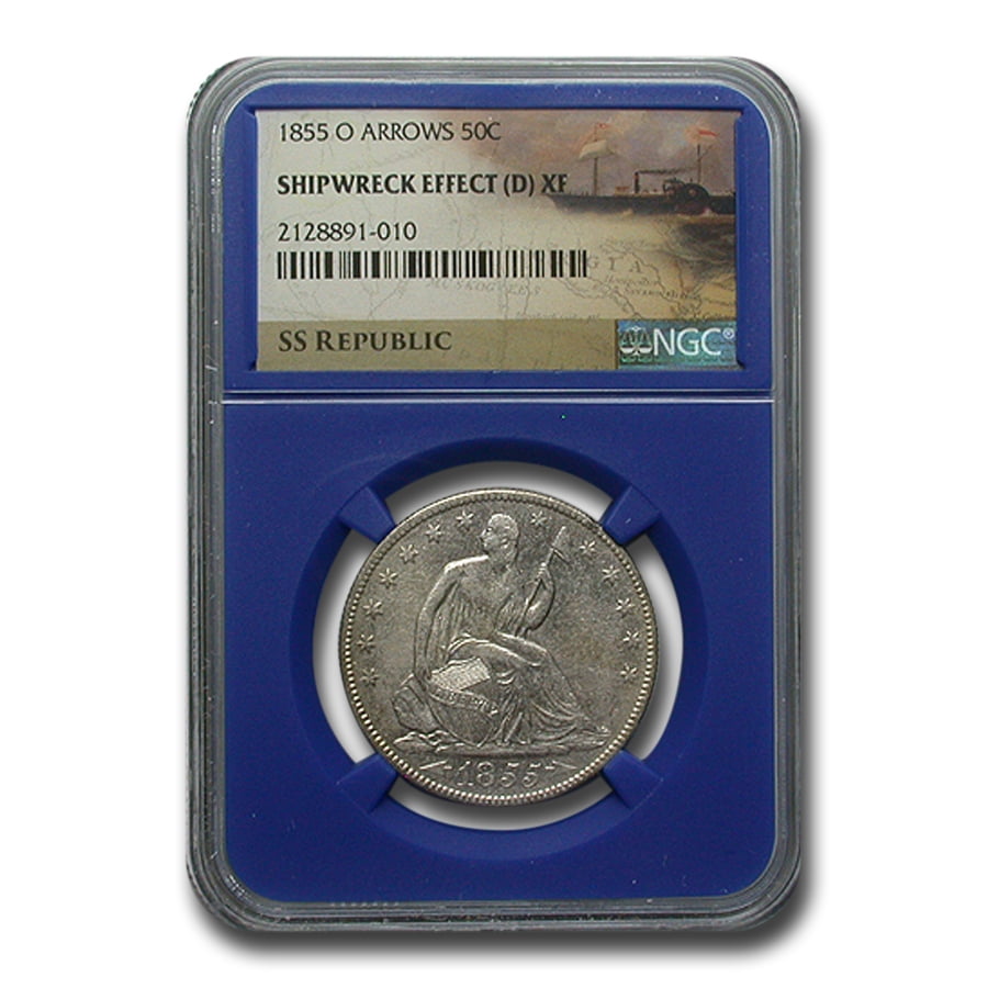 1855-O Liberty Seated Half Dollar Det. SS-Republic Shipwreck NGC - Walmart.com