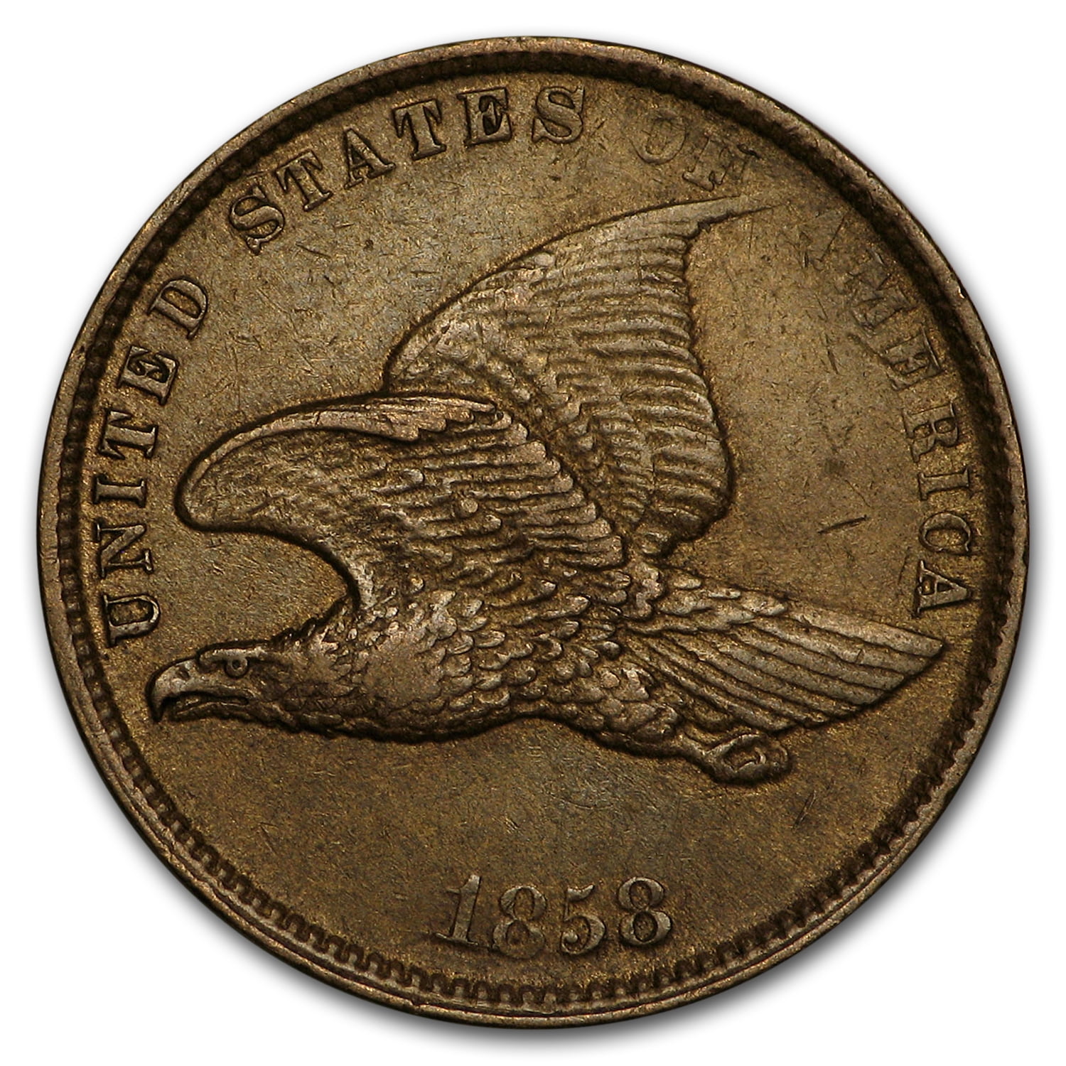 U.S. Mint 1858 Flying Eagle Cent, Small Letters, AU, Copper-Nickel Coin ...