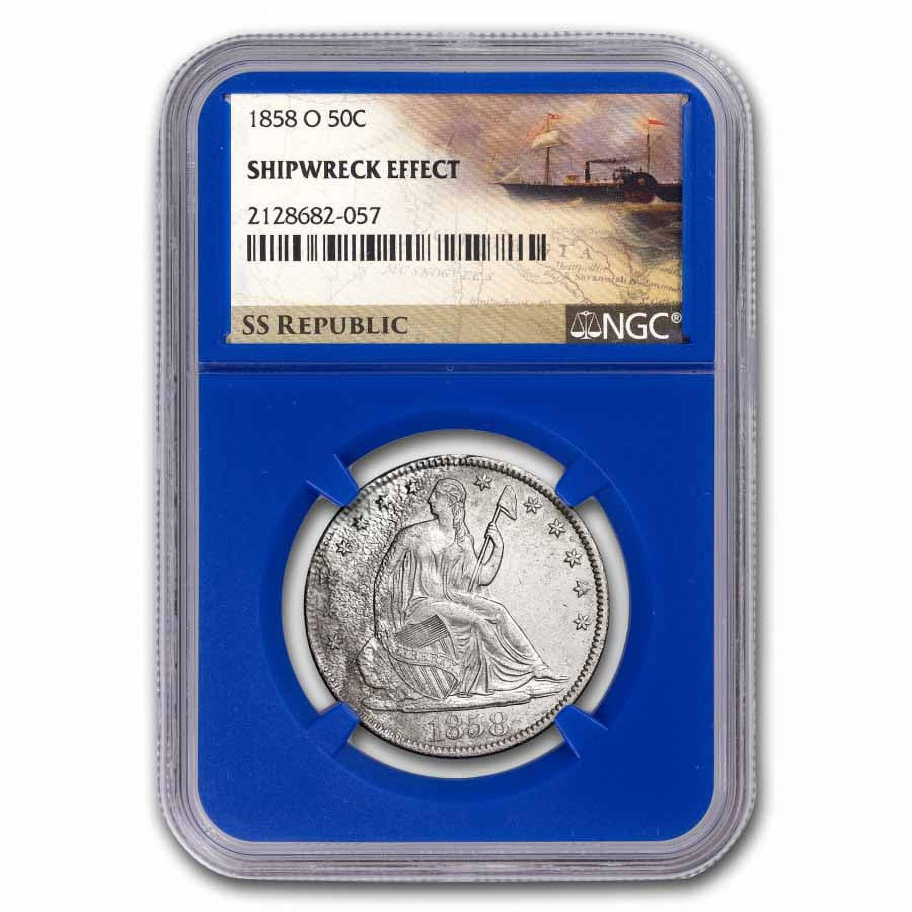 1858-O Liberty Seated Half Dollar SS-Republic Shipwreck NGC - Walmart.com