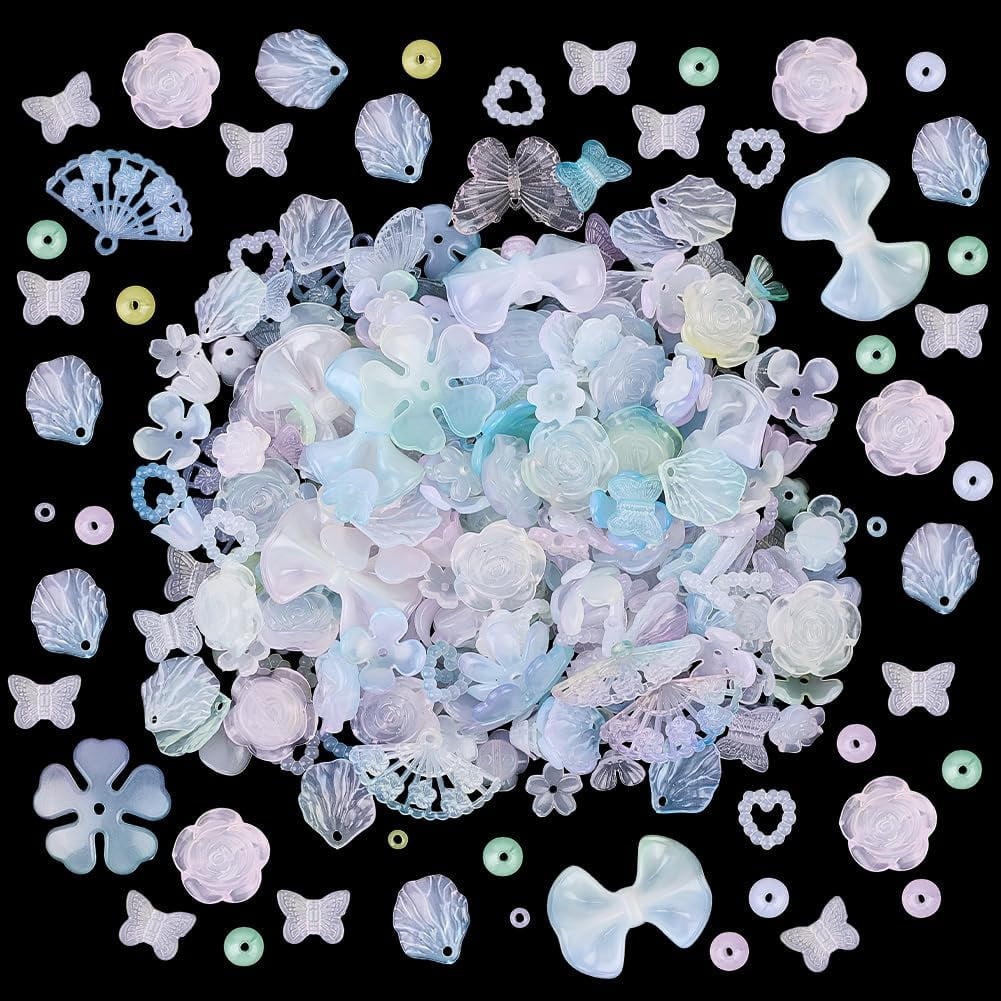 185G Tiny Nail Beads Flatback Bead Bulk Colorful Acrylic Assorted ...