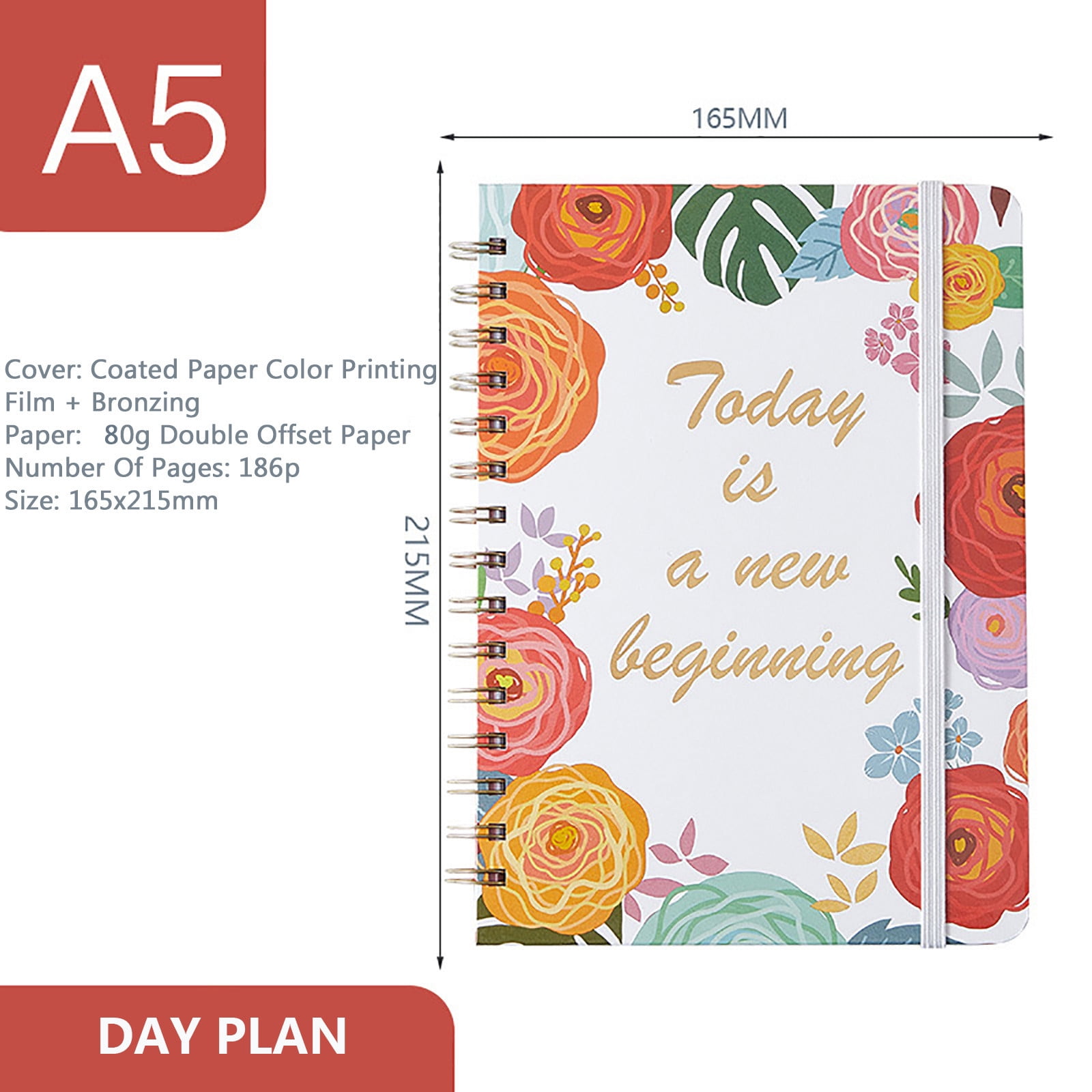 186 Page Weekly Plan Notebook Daily Plan Notebook English Self ...