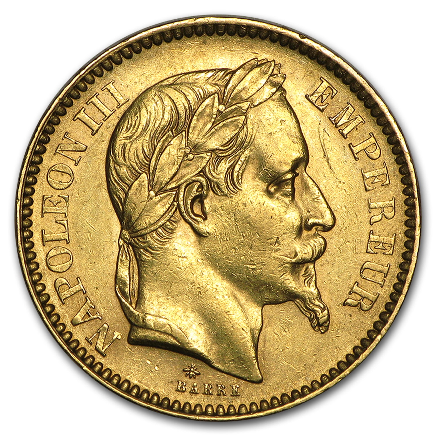 France Gold 20 Francs Napoleon III, 1861-1870 Laureate Avg Circ Ounce ...
