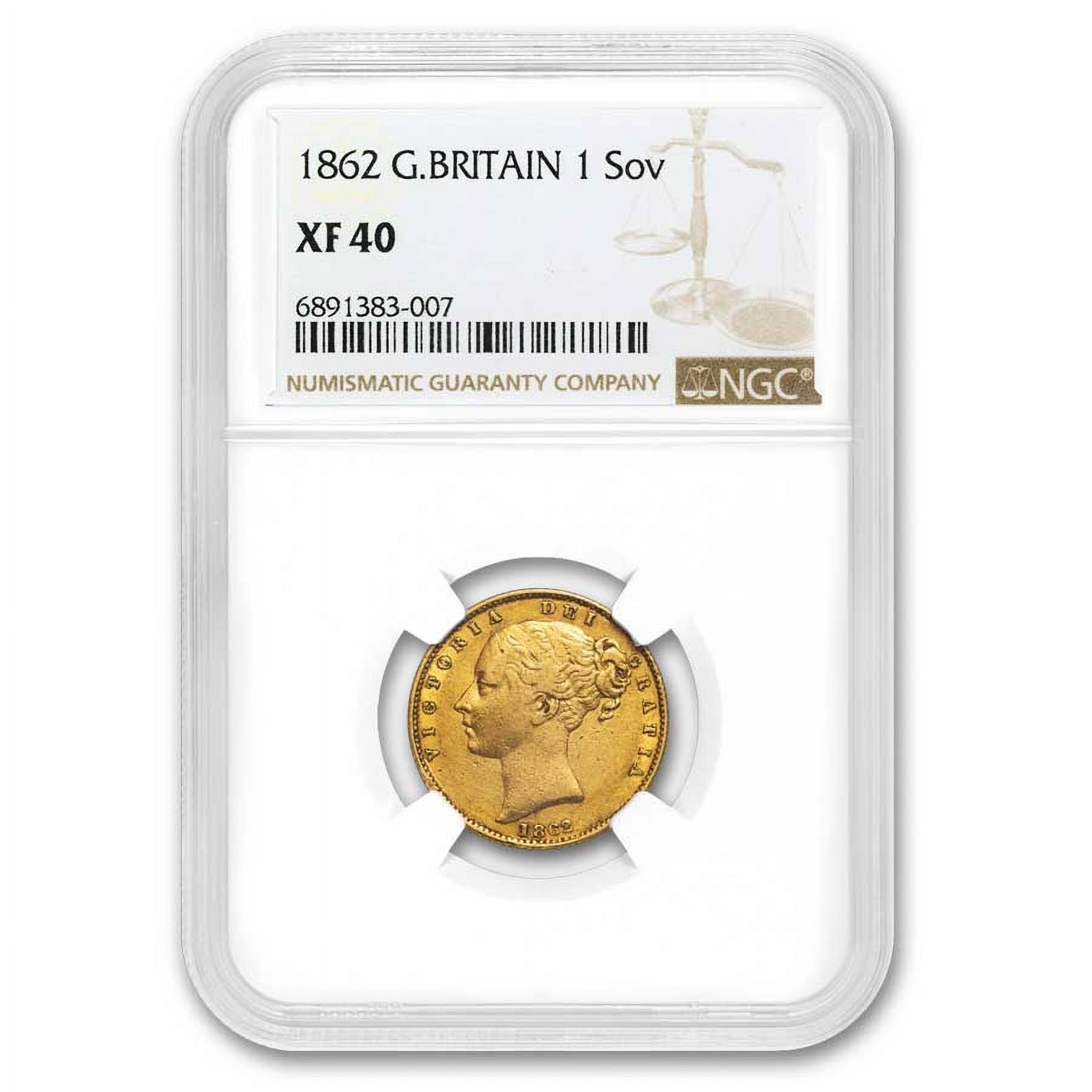1862 Great Britain Gold Sovereign Victoria Shield XF-40 NGC - Walmart.com