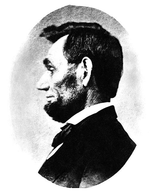 1863 Profile View of Abraham Lincoln - Style A - 24x36 Inch Laminated ...