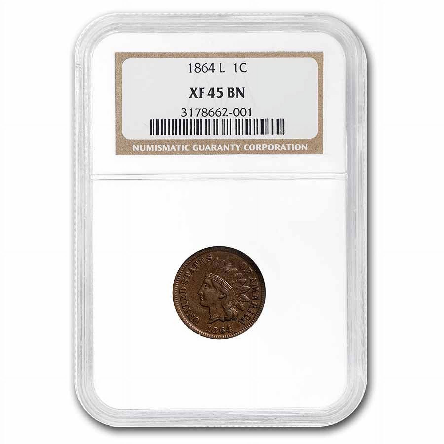 1864-L Indian Head Cent XF-45 NGC (L on Ribbon) - Walmart.com