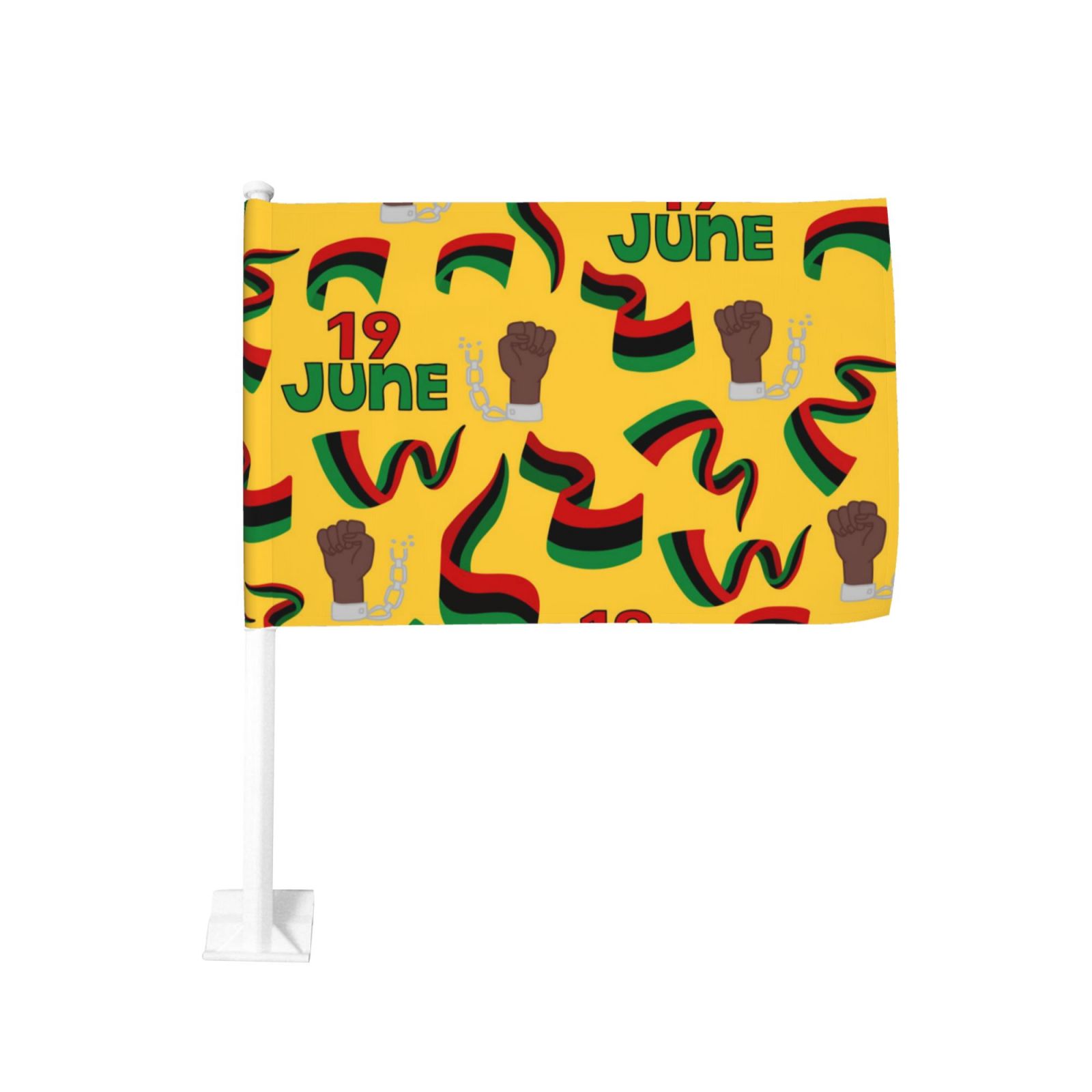 1865 June-teenth Celebrating Black African American Car Flag Double ...