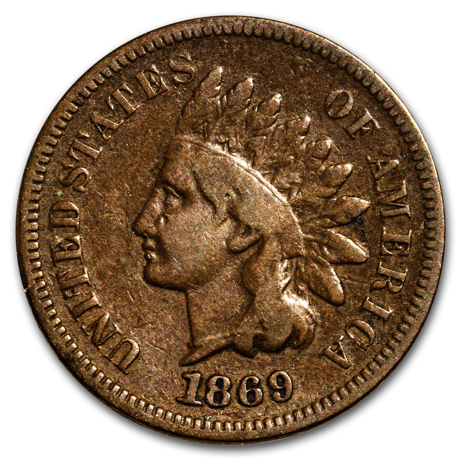 1869 Indian Head Cent VG - Walmart.com
