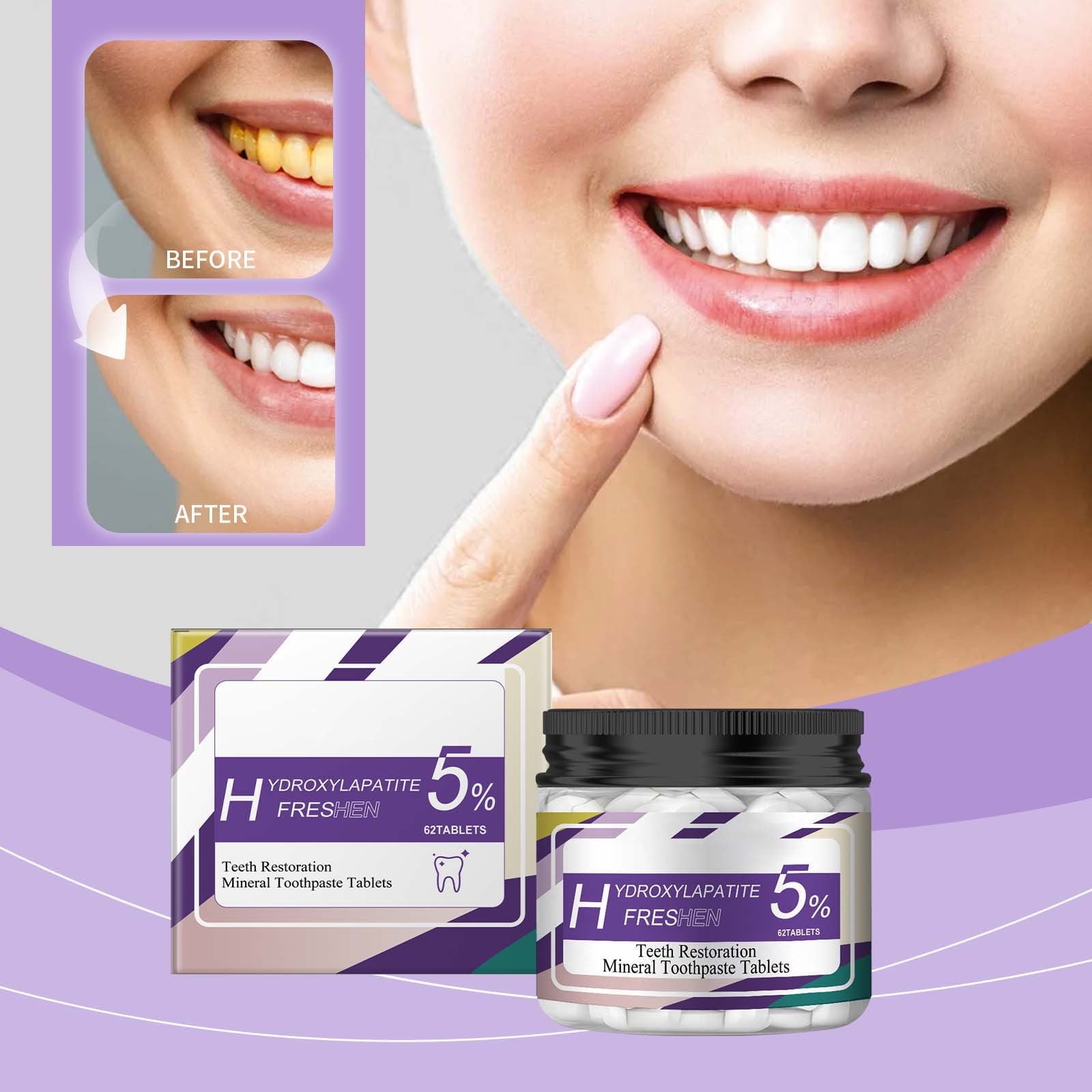 186PCs Toothpaste Tablets, no bs Toothpaste Tablets Purple Toothpaste ...