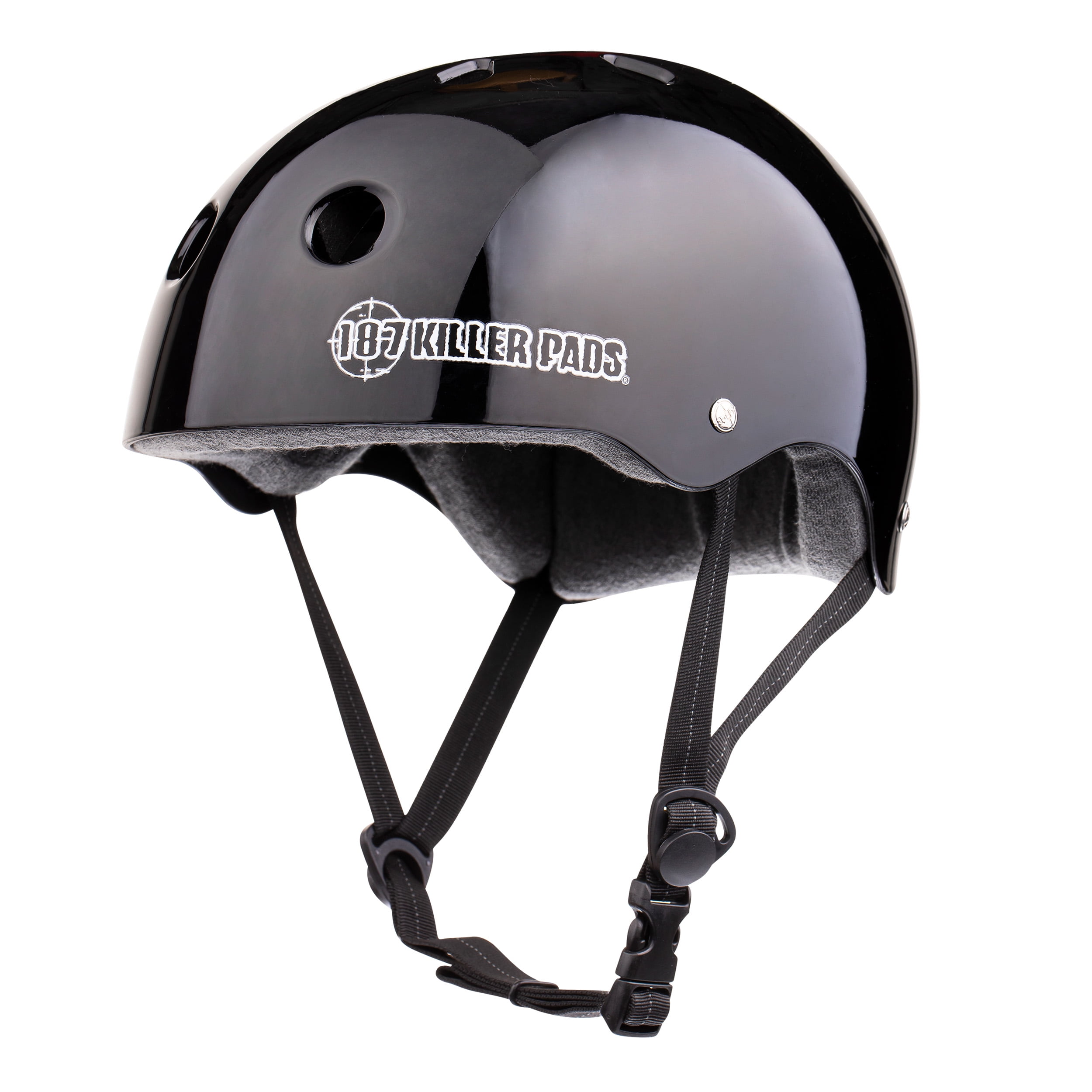 187 Killer Pads Pro Skate Helmet with Sweatsaver Liner, Black Glossy ...