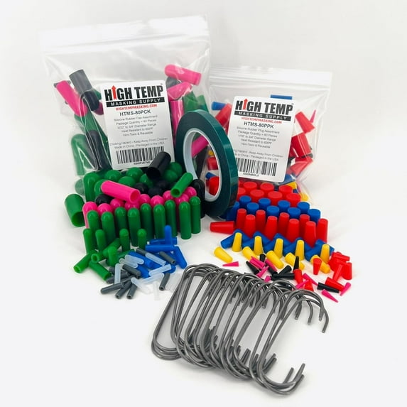 187-Piece Silicone Plug, , Tape, and Hook Assortment - Complete Masking ...