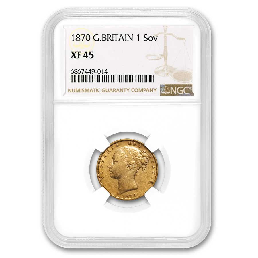 1870 Great Britain Gold Sovereign Victoria Shield XF-45 NGC - Walmart.com