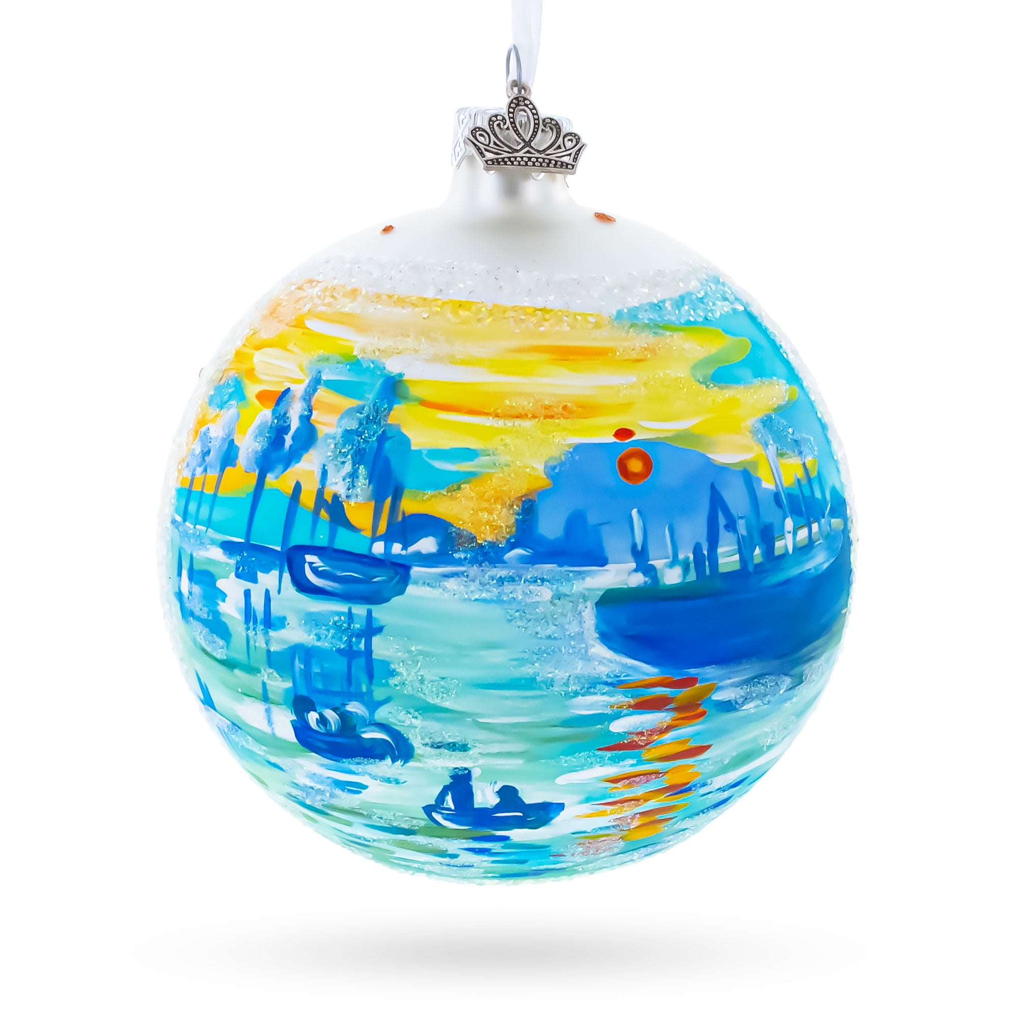 1874 'Impression Sunrise' by Claude Monet Glass Ball Christmas Ornament ...