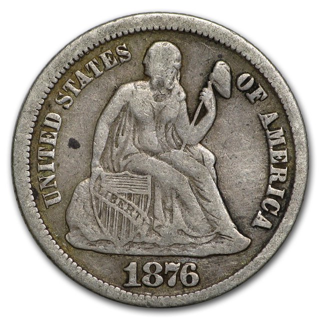 1876-CC Liberty Seated Dime VF - Walmart.com