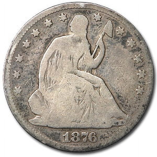 1876 Liberty Seated Half Dollar Good - Walmart.com