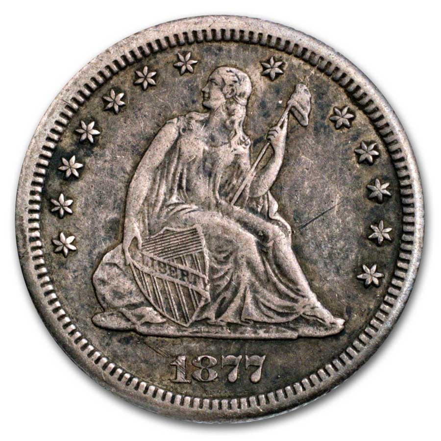 1877-CC Liberty Seated Quarter XF - Walmart.com