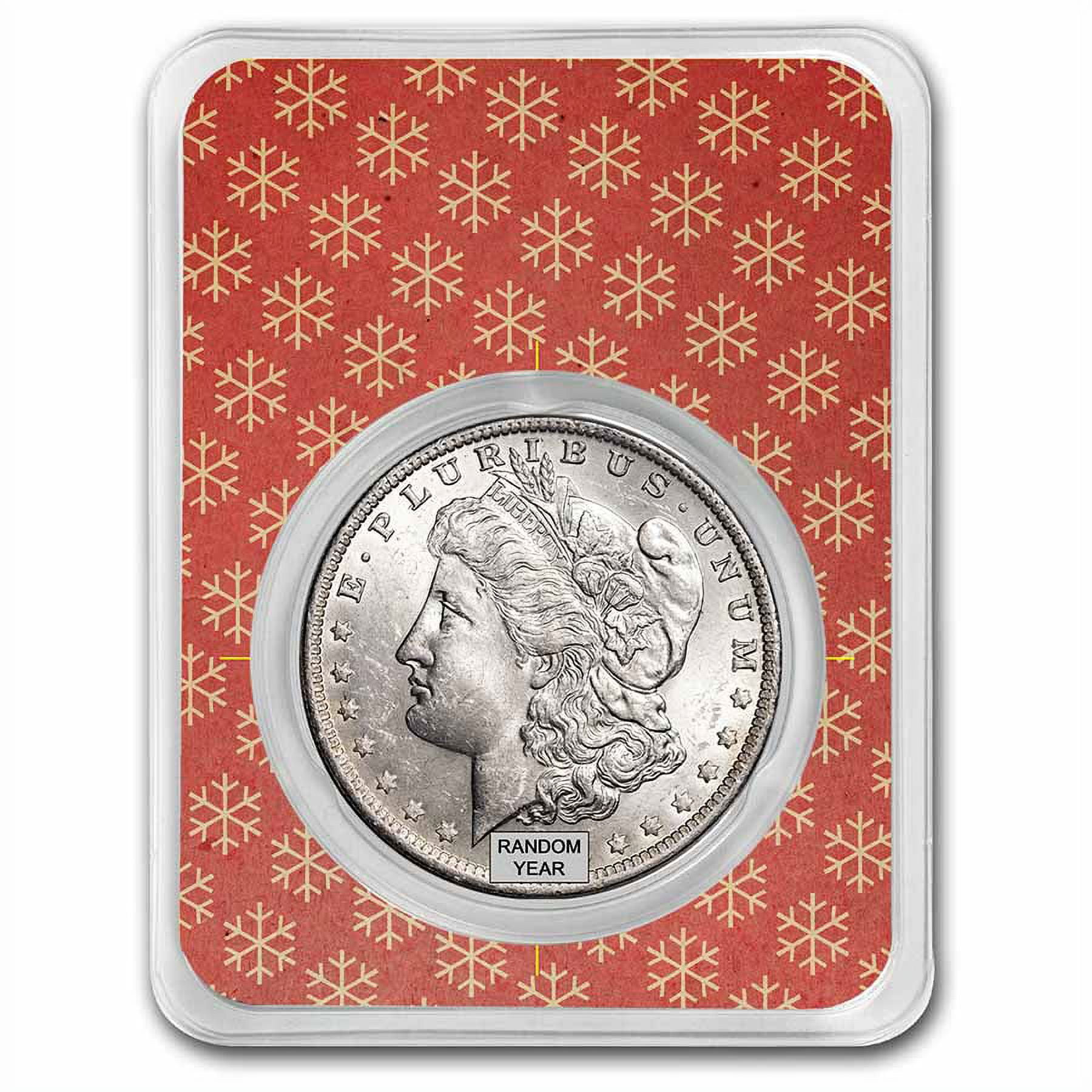 Morgan Silver Dollar BU 1878-1904 w/Vintage Snowflakes Card & Eagle ...