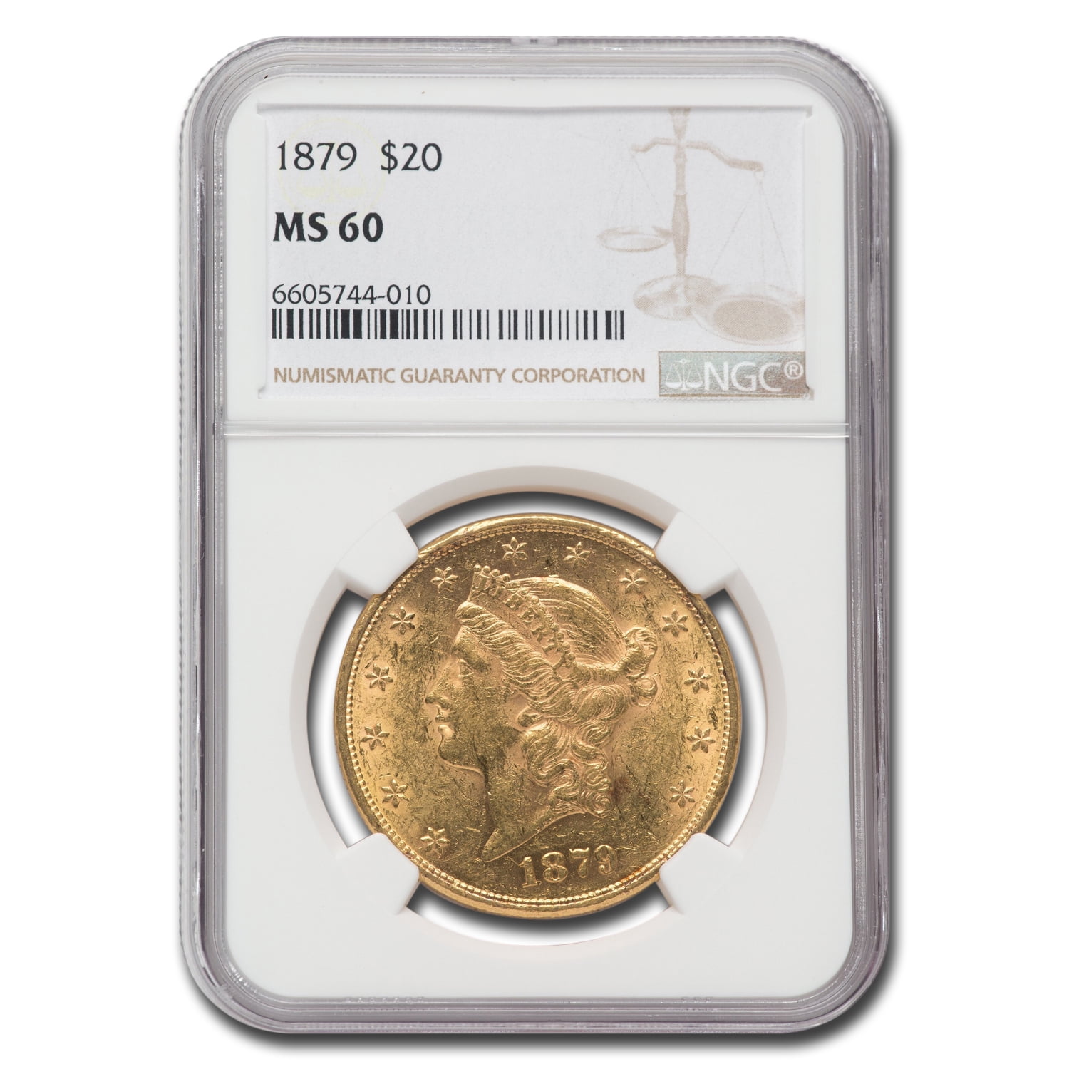 1879 $20 Liberty Gold Double Eagle MS-60 NGC - Walmart.com