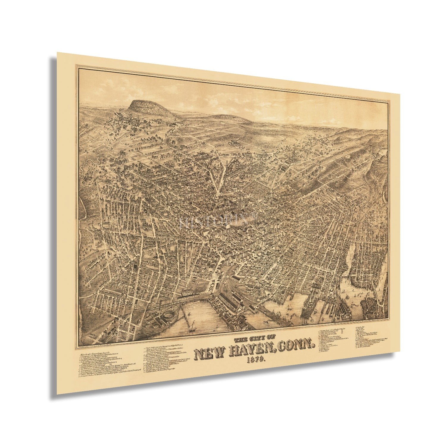1879 New Haven Connecticut Map - Vintage New Haven Map - History of New ...