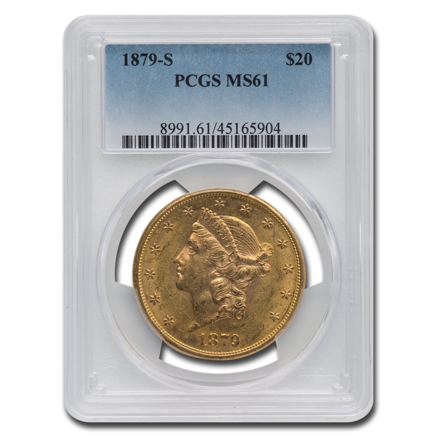 1879-S $20 Liberty Gold Double Eagle MS-61 PCGS - Walmart.com