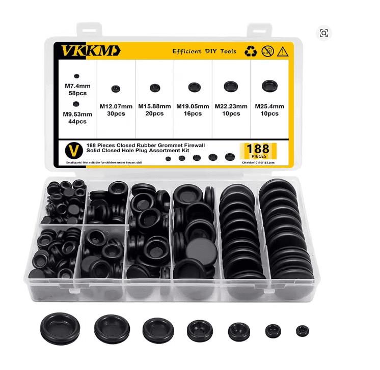 188 Pieces Closed Rubber Grommet Firewall Solid Closed Hole Plug ...