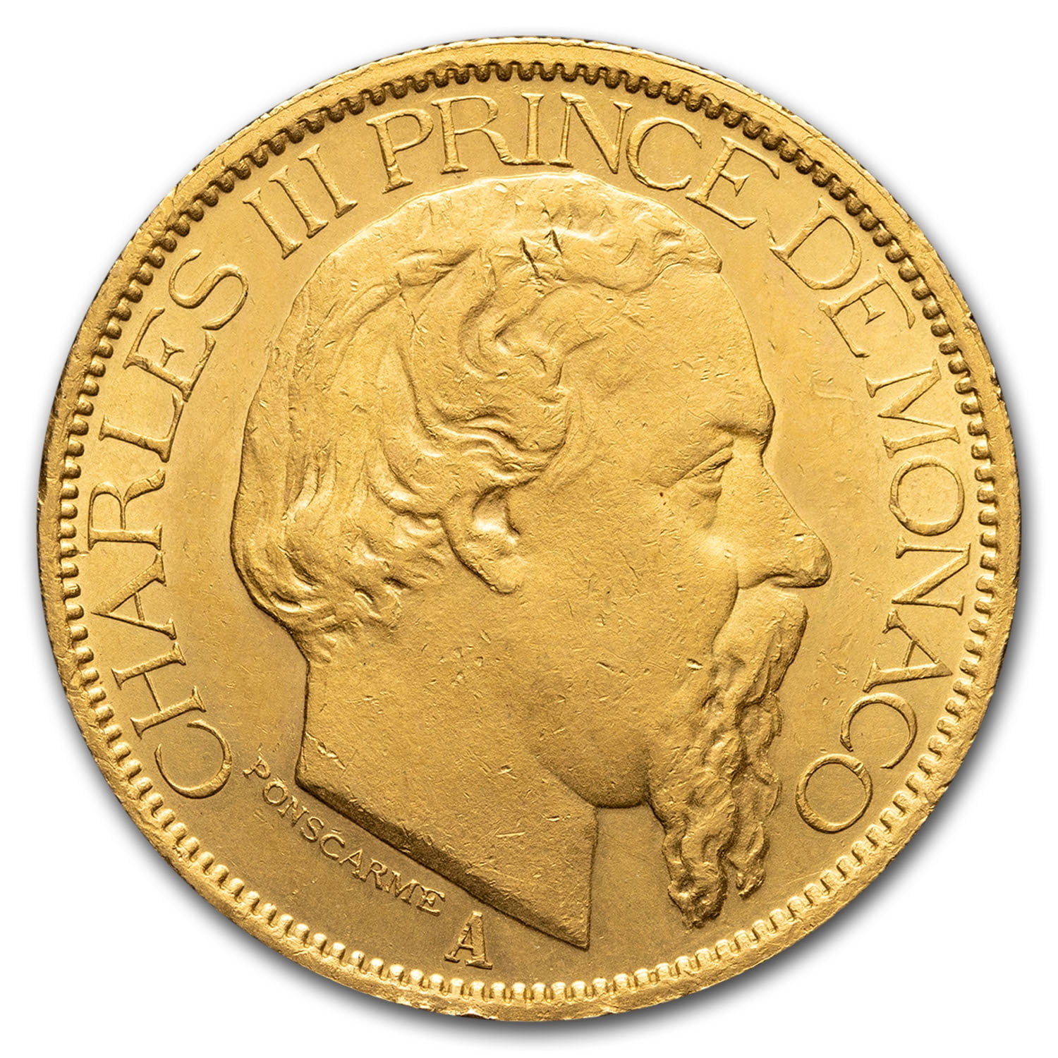 1882-1886 Monaco Gold 100 Francs Charles III BU - Walmart.com