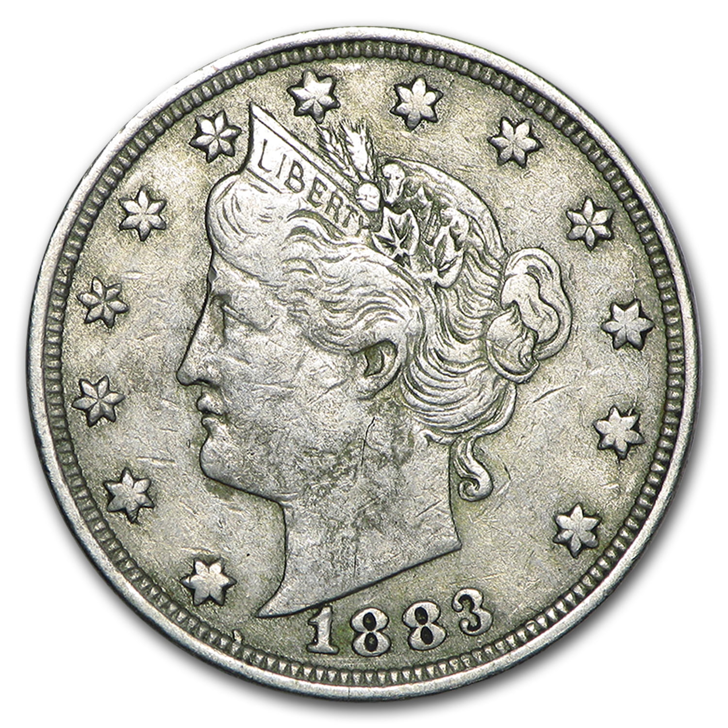 U.S. Mint 1883 Liberty Head V Nickel, VF Condition, Reverse V Design ...