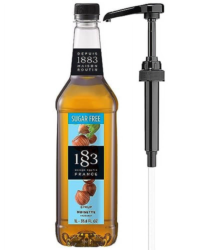 1883 Sugar Free Hazelnut Syrup with Pump for Hot & Cold Drinks - 1 ...