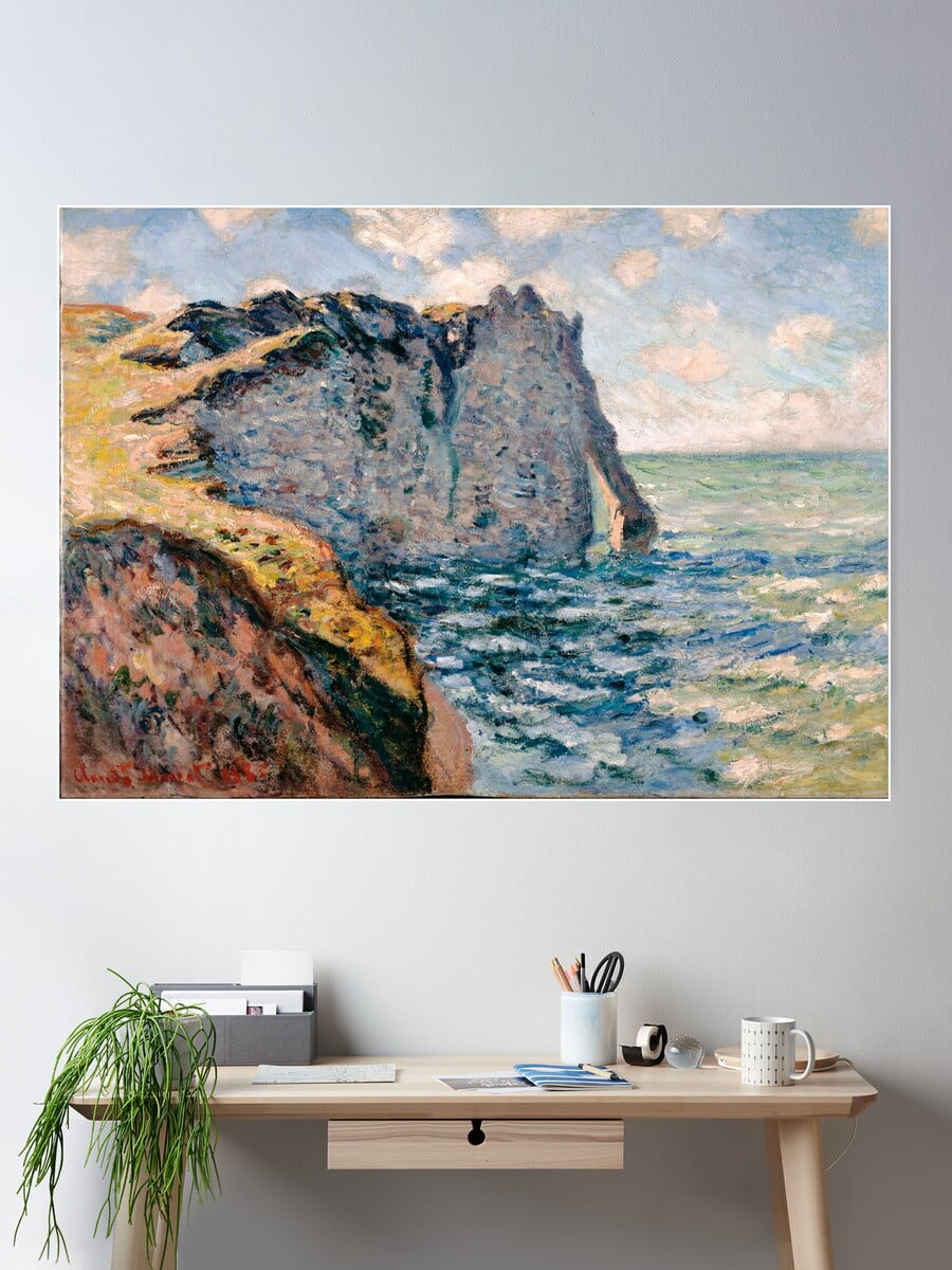 1885-Claude Monet-The Cliff Of Aval, Etrã©Tat Poster Wall Art, Modern ...