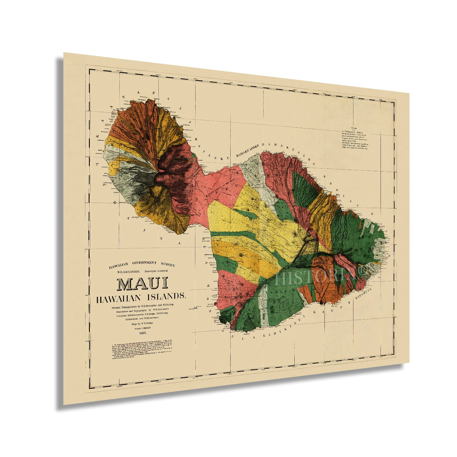 1885 Map of Maui Hawaii - Vintage Maui Poster - History Wall Map of ...