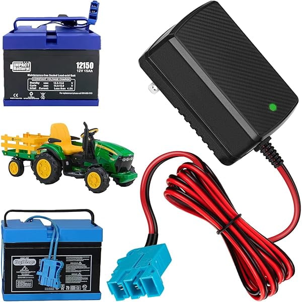 1888 12V Battery Charger for 12V Peg-Perego Battery John Deere Ground ...