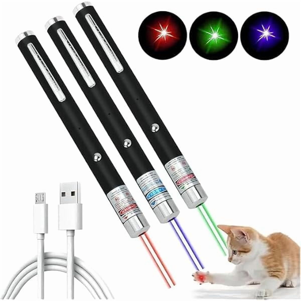 1888 3 Pcs Laser Pointer for Cats Dogs Rechargeable Cat Laser Interactive Cat for Indoor Pet ...