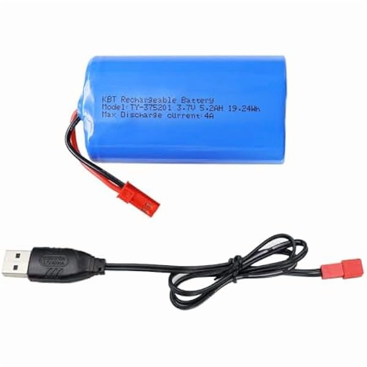 1888 KBT 3.7 Volt 5200mAh Li-ion Rechargeable Battery Pack for RC Car ...