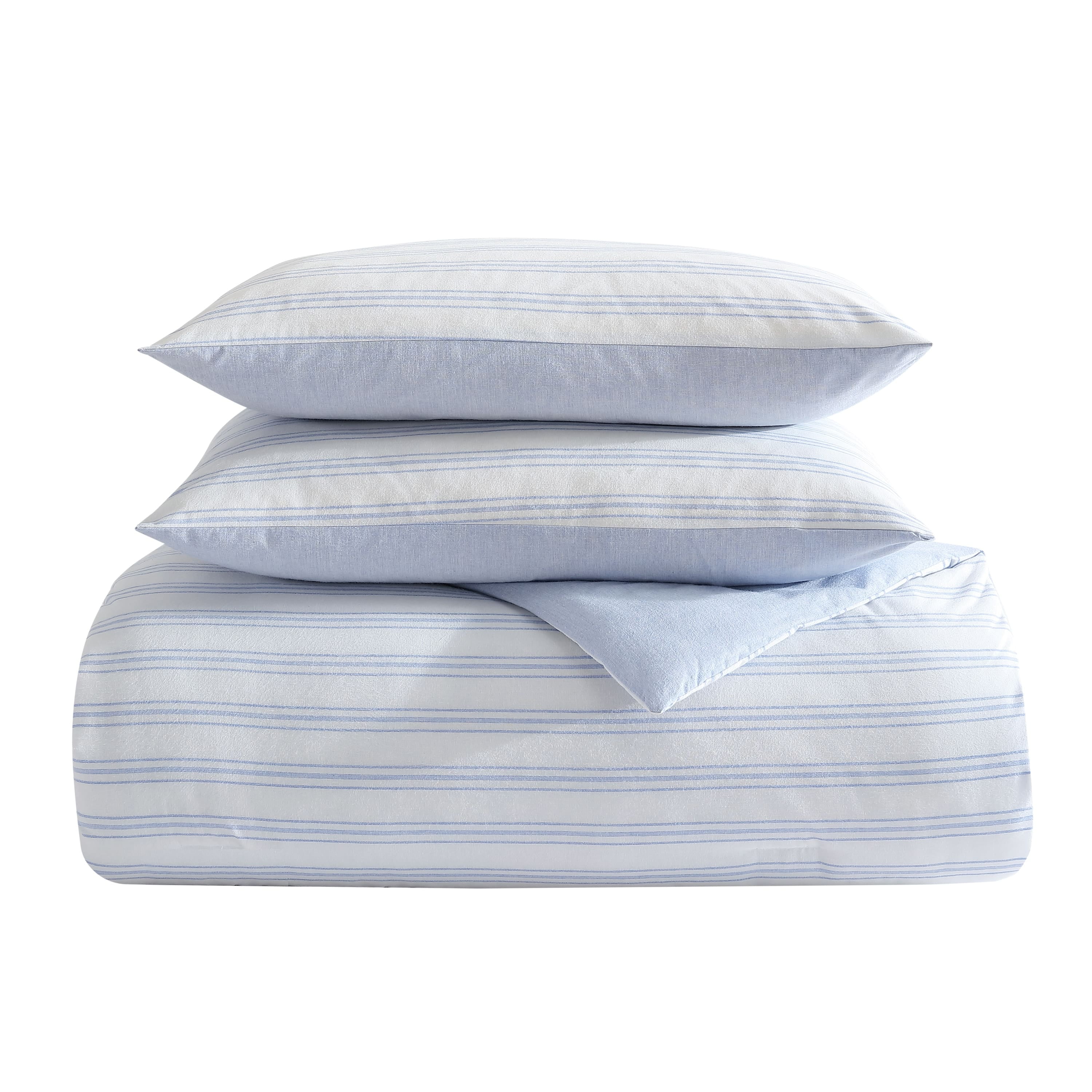 1888 Mills Easy Eco Comforter Set Full - Queen - Blue Stripe - Walmart.com