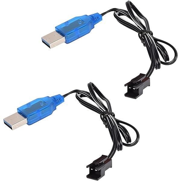 18882 Pack 3.7V Lipo Battery USB Charger Cable SM-2P Port Cable for 3 ...