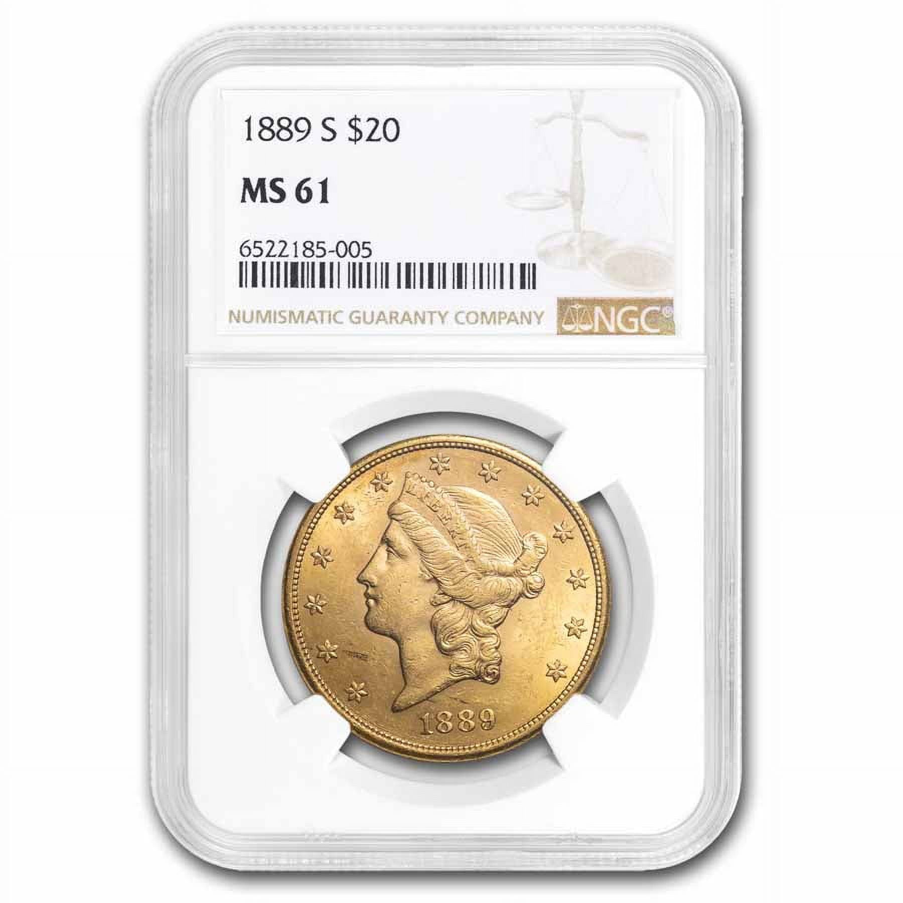 1889-S $20 Liberty Gold Double Eagle MS-61 NGC - Walmart.com