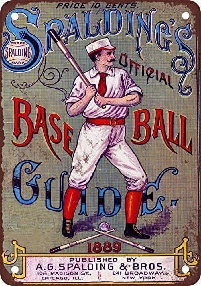 1889 Spalding Baseball Guide Vintage Look Metal Sign Wall Decoration ...
